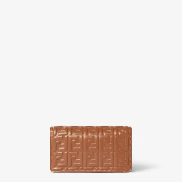 Fendi Tube Wallet On Chain Sellier Brown Nappa Leather Wallet With Ff Motif - [brown]